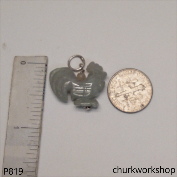 Small light green jade rooster pendant – Churk Work Shop