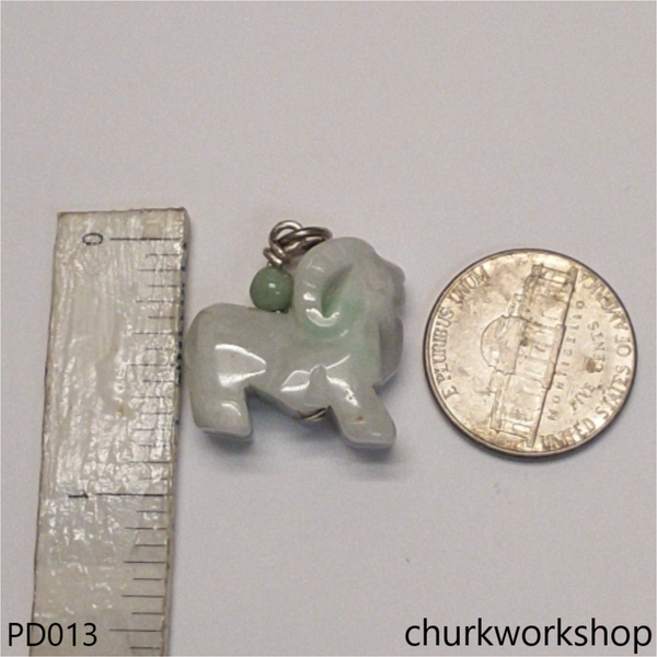 Pale green jade goat pendant – Churk Work Shop