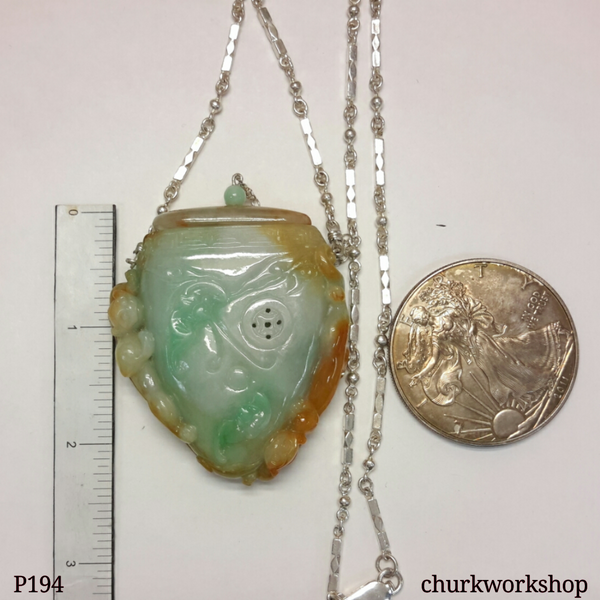 Large essential oil diffuser jade necklace – Churk Work Shop