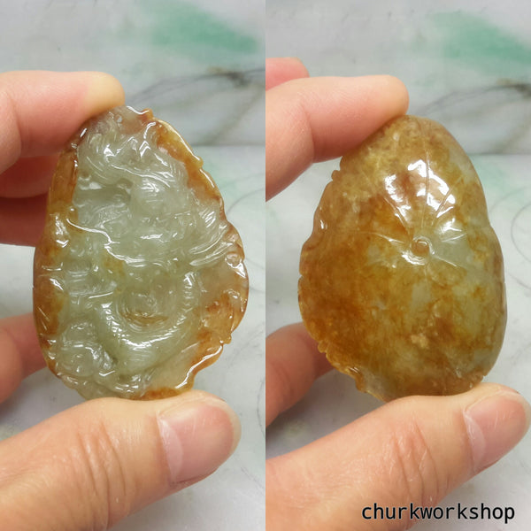 Red jade dragon pendant – Churk Work Shop